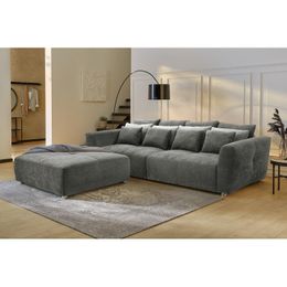 Jockenh&ouml;fer Big-Sofa &raquo;Gulliver&laquo; mit Federkernpolsterung f&uuml;r kuscheligen, angenehmen Sitzkomfort grau Korpus: 100% Polyester;Kissen: 100% Polyester