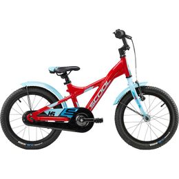 S'COOL S&rsquo;COOL Kinderfahrrad &raquo;S'COOL XXlite 16-1S - Red/Light Blue&laquo; 1 Gang ohne Schaltung St&uuml;tzr&auml;der montierbar Kinderfahrrad