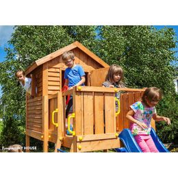 Fungoo Spielturm &raquo;My HOUSE Move+&laquo; mit Schaukel & Rutsche, FSC - sch&uuml;tzt Wald braun Holz, Metall, Polyethylen