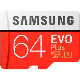 Samsung Speicherkarte &raquo;Evo Plus 64GB&laquo; (64 GB UHS-I Class 10 100 MB/s Lesegeschwindigkeit) rot Kunstoff Ihre Erlebnisse sind einmalig und k&ouml;nnen mit der EVO 