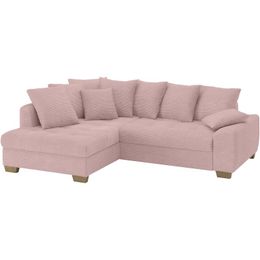 Ecksofa &raquo;Nikita II, L-Form&laquo; Wahlweise mit Bettfunktion & Bettkasten rosa Stripes (92% Polyester / 8% Nylon)