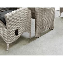 Destiny Garten-Essgruppe &raquo;PALMA LUNA&laquo; 4x Hochlehner, 1x Tisch, inkl. Auflagen, 9 Stk. tlg. Aluminium, Polyrattan wei&szlig; Aluminium, Geflecht Rattan, Polyrattan