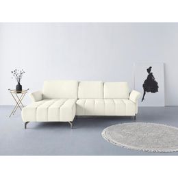 Home Affaire Ecksofa &raquo;Fresh L-Form&laquo; Federkern, wahlweise Kopfteilverstellung und motorischer Vorziehsitz wei&szlig; 98% Polyester 2% Polyamid