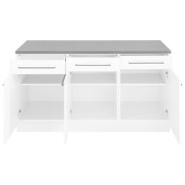 KOCHSTATION Unterschrank &raquo;KS-Tulsa&laquo; 150 cm breit, 3 Schubk&auml;sten, 3 T&uuml;ren, auch als Sideboard verwendbar wei&szlig;