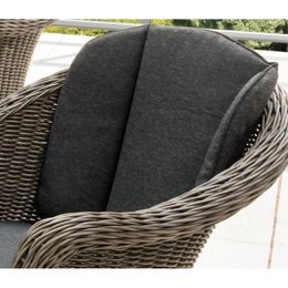 Destiny Garten-Essgruppe &raquo;MALAGA LUNA&laquo; 4x Sessel, 1x Tisch, inkl. Auflagen, 13 Stk. tlg. Aluminium, Polyrattan grau Aluminium, Geflecht Rattan, Polyrattan
