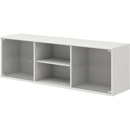 Lowboard &raquo;Mistral, Hochwertig Schrank, h&auml;ngend/stehend montierbar&laquo; mit zwei Glast&uuml;ren, B: 133 cm, anpassungsbar Designm&ouml;bel wei&szlig;