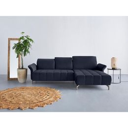 Home Affaire Ecksofa &raquo;Fresh L-Form&laquo; Federkern, wahlweise Kopfteilverstellung und motorischer Vorziehsitz blau 100% Polyester