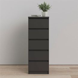 Inosign Highboard &raquo;Naia, Hochkommode, 5 Schubladen, Aufbewahrung, grifflose Front&laquo; Modern, skandinavisches Design, Schmal, in mehrere Farben schwarz 