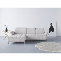 Home Affaire Ecksofa &raquo;Fresh L-Form&laquo; Federkern, wahlweise Kopfteilverstellung und motorischer Vorziehsitz silber 98% Polyester 2% Polyamid