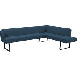 exxpo - sofa fashion Eckbank &raquo;Americano&laquo; mit Keder und Metallf&uuml;&szlig;en, Bezug in verschiedenen Qualit&auml;ten blau