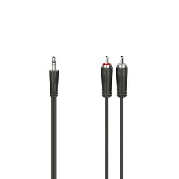 Hama Audio-Kabel &raquo;Klinken-Cinch-Kabel, 3,5-mm-Klinken-Steck.-2 Cinch-Steck., 1,5m,Stereo&laquo; 150 cm schwarz Verbindung z.B. zwischen MP3-Player und Verst&auml;rker