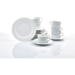 Retsch Arzberg Kaffeeservice &raquo;HEIKE WEISS, Geschirr-Set 18-teilig, Porzellan, rund&laquo; Kaffee-/Fr&uuml;hst&uuml;cksgeschirr f&uuml;r 6 Personen klassisches Design in weiss wei&szlig; 