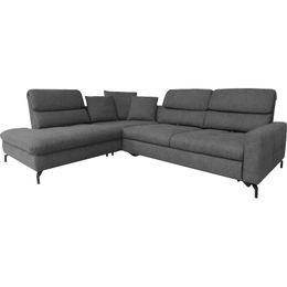 Alina Ecksofa &raquo;Louis&laquo; Breite 286 cm, R&uuml;ckenlehnenverstellung, wahlweise mit Bettfunktion grau Struktur fein TCM (100% Polyester)