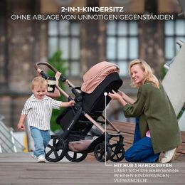 Kinderkraft Kombi-Kinderwagen &raquo;MOOV 2 4in1 EVA&laquo; 27 kg mit EVA-R&auml;dern schwarz Kombi-Kinderwagen