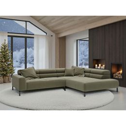 Home Affaire Ecksofa &raquo;Antonelli, L-Form, inkl. Kopfteilverstellung, Breite 312 cm&laquo; ohne Sitztiefenverstellung, in Cord, oliv gr&uuml;n 95% Polyester, 5% 