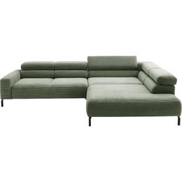 Home Affaire Ecksofa &raquo;Antonelli, L-Form, inkl. Kopfteilverstellung, Breite 312 cm&laquo; ohne Sitztiefenverstellung, in Cord, oliv gr&uuml;n 95% Polyester, 5% 