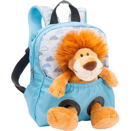 Nici Damen Kinderrucksack &raquo;Travel Friends, Rucksack mit Pl&uuml;sch L&ouml;we, 25 cm&laquo; blau