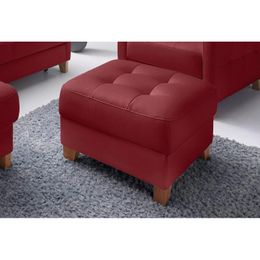 exxpo - sofa fashion Hocker &raquo;Elio bequemer Sitzkomfort und aufwendiger Detailverarbeitung&laquo; mit Staufach unter der Sitzfl&auml;che rot NaturLEDER (echtes 