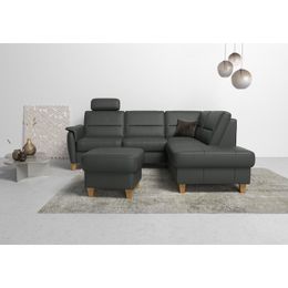 Home Affaire Ecksofa &raquo;Palmera L-Form, B: 236 cm&laquo; optional Bettfunktion & Bettkasten, Federkern grau Luxus-Microfaser (100% Polyester);Struktur (100% 