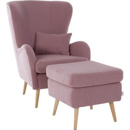 Home Affaire Sessel &raquo;Sallito, Ohrensessel, TV-Sessel&laquo; f&uuml;r Wohnzimmer, auch in Samtcord rosa Struktur Hahnentritt (67% Polypropylen, 33% Polyester);