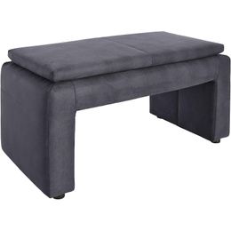 exxpo - sofa fashion Polsterhocker Breite 100 cm grau Strukturstoff (88%Polyester, 12% Nylon);Luxus-Microfaser (Zusammensetzung: 10% Baumwolle, 90% 