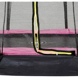 EXIT Gartentrampolin &raquo;Silhouette Ground&laquo; &Oslash; 244 cm mit Sicherheitsnetz rosa