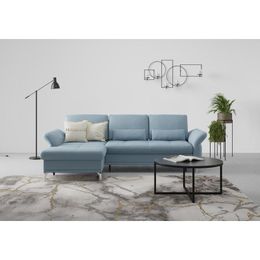 Home Affaire Ecksofa &raquo;Palm Beach L-Form&laquo; Federkern, mit Sitztiefenverstellung, wahlweise mit Bettfunktion blau 98%Polyester, 2%Polyamid
