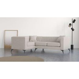Home Affaire Ecksofa &raquo;MATTHEW L-Form ideal f&uuml;r kleine R&auml;ume, Ma&szlig;e B/T/H: 240/167/74 cm&laquo; elegantes Designsofa, Steppung im R&uuml;cken, incl. Zierkissen 