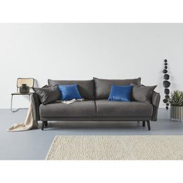 Collection AB Schlafsofa &raquo;Asra&laquo; incl. Bettfunktion und Bettkasten, Seitentasche im Armteil, Federkern schwarz 100% Polyester