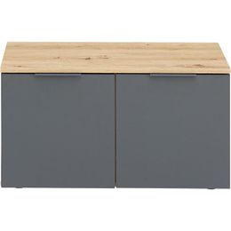HBZ-MEBLE HBZ Schuhbank &raquo;Lagos, Garderobenbank BxHxT 80x44x38 cm&laquo; 1 Stk. tlg. Mit 2 T&uuml;ren und 2 Einlegeb&ouml;den grau Holzwerkstoff