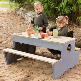 Muddy Buddy Garten-Kindersitzgruppe &raquo;Creator&laquo; Outdoor Spieltisch, natur - wolkengrau; FSC - sch&uuml;tzt Wald beige