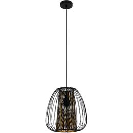 Eglo H&auml;ngeleuchte &raquo;CURASAO Pendellampe, Stahl und Textil, E27, IP20, Esstischlampe, Lampe&laquo; E27 1 Stk. Elegante H&auml;ngelampe f&uuml;r Esszimmer, K&uuml;che oder 
