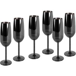ECHTWERK Champagnerglas Sektglas, Sektkelch, Champagnerkelch, bruchsicher, 250 ml schwarz Edelstahl