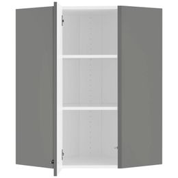 Optifit Eckh&auml;ngeschrank &raquo;Elga&laquo; mit Soft-Close-Funktion und Metallgriff, Breite 60x60 cm grau Holzwerkstoff