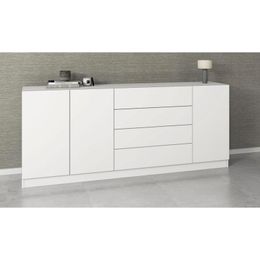 borchardt M&ouml;bel borchardt M&ouml;bel Sideboard &raquo;Vaasa, Kommode mit 3 T&uuml;ren und 4 Schubk&auml;sten auf Kugelf&uuml;hrungen&laquo; Sideboard Breite 190 cm, H&ouml;he 79 cm, mit Push-to-open-