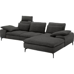 W.Schillig Ecksofa &raquo;valentinoo, Designsofa, bequem, elegant und zeitlos, L-Form&laquo; inklusive Hocker, mit Sitztiefenverstellung, Breite 299 cm grau 