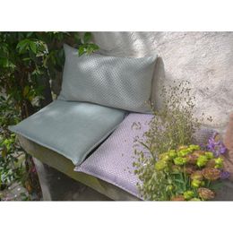 HOCK Sitzauflage &raquo;Linova&laquo; Outdoor Sitzkissen, 40x40x6cm, Stuhlkissen, salbei mint, gemustert lila Obermaterial: 100% Polypropylen