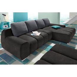 Home Affaire Ecksofa &raquo;Bono L-Form&laquo; wahlweise mit Bettfunktion schwarz Luxus-Microfaser ALTARA NUBUCK (100% Polyester);Luxus-Microfaser ALTARA NUBUCK (