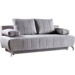WERK2 Schlafsofa &raquo;Troya Bettsofa mit Bettkasten und Federkern, Breite 210cm&laquo; 2-Sitzer Sofa und Schlafcouch mit Federkern & Bettkasten grau 95% 