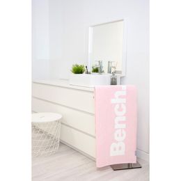 Strandtuch &raquo;Bench&laquo; mit dekorativem "Bench" Schriftzug rosa Velours, Obermaterial: 100% Baumwolle