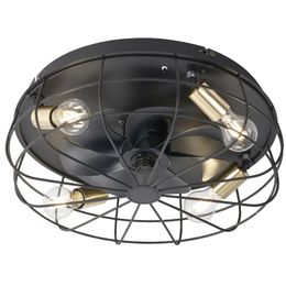 REALITY LEUCHTEN Deckenleuchte &raquo;Trondheim Deckenventilator&laquo; E27 1 Stk. Deckenlampe Ventilator getrennt schaltbar schwarz