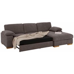 Home Affaire Ecksofa &raquo;Ventura L-Form&laquo; wahlweise mit Bettfunktion und Bettfunktion/Bettkasten braun Luxus-Microfaser in Lederoptik (100% Polyester);