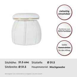 Kayoom Sitzhocker &raquo;Hocker Corin,extravagante Form,stilvolle Farben,elegant gesteppter Fu&szlig;&laquo; 1 Stk. tlg. komfortabel, hochqualitativ, pflegeleicht, sorgf&auml;ltig 