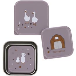 L&auml;ssig L&auml;ssig Kinder L&Auml;SSIG Lunchbox &raquo;Tiny Farmer&laquo; 3 Stk. tlg. lila
