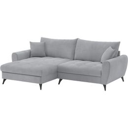 Ecksofa &raquo;Blackburn II L-Form&laquo; Wahlweise mit Kaltschaumpolsterung bis 140 kg belastbar grau Memphis (Grundgewebe - 100% Polyester; Nutzschicht- 90% 