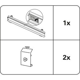 Gardinia Paneelwagen &raquo;mit Klettband und Rollen&laquo; Serie Fl&auml;chenvorhang-Technik Atlanta 3-l&auml;ufig wei&szlig; Aluminium