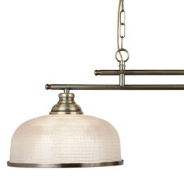 Searchlight H&auml;ngeleuchte &raquo;Bistro II 2Lt Pendant- Antique Brass & Holophane Style Glass&laquo; E27 1 Stk.