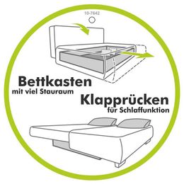 Jockenh&ouml;fer Ecksofa &raquo;Orlando L-Form&laquo; mit Bettfunktion, Bettkasten und Federkern, mit 1 oder 3 Kopfst&uuml;tzen schwarz Softlux -Kunstleder, im Korpus;Farbe greige: 