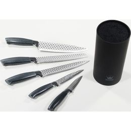 King Br&auml;ter &raquo;5 Liter&laquo; Set, 5 K&uuml;chenmesser inklusive Messerblock, 8 Stk. tlg. Aluminiumguss schwarz