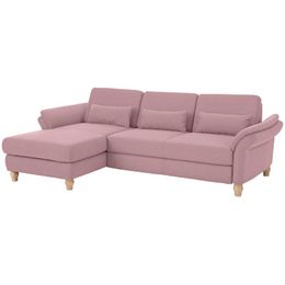 Home Affaire Ecksofa &raquo;Palace L-Form&laquo; incl. Sitztiefenverstellung, wahlweise mit Bettfunktion und Stauraum rosa Struktur fein (100% Polyester);Struktur